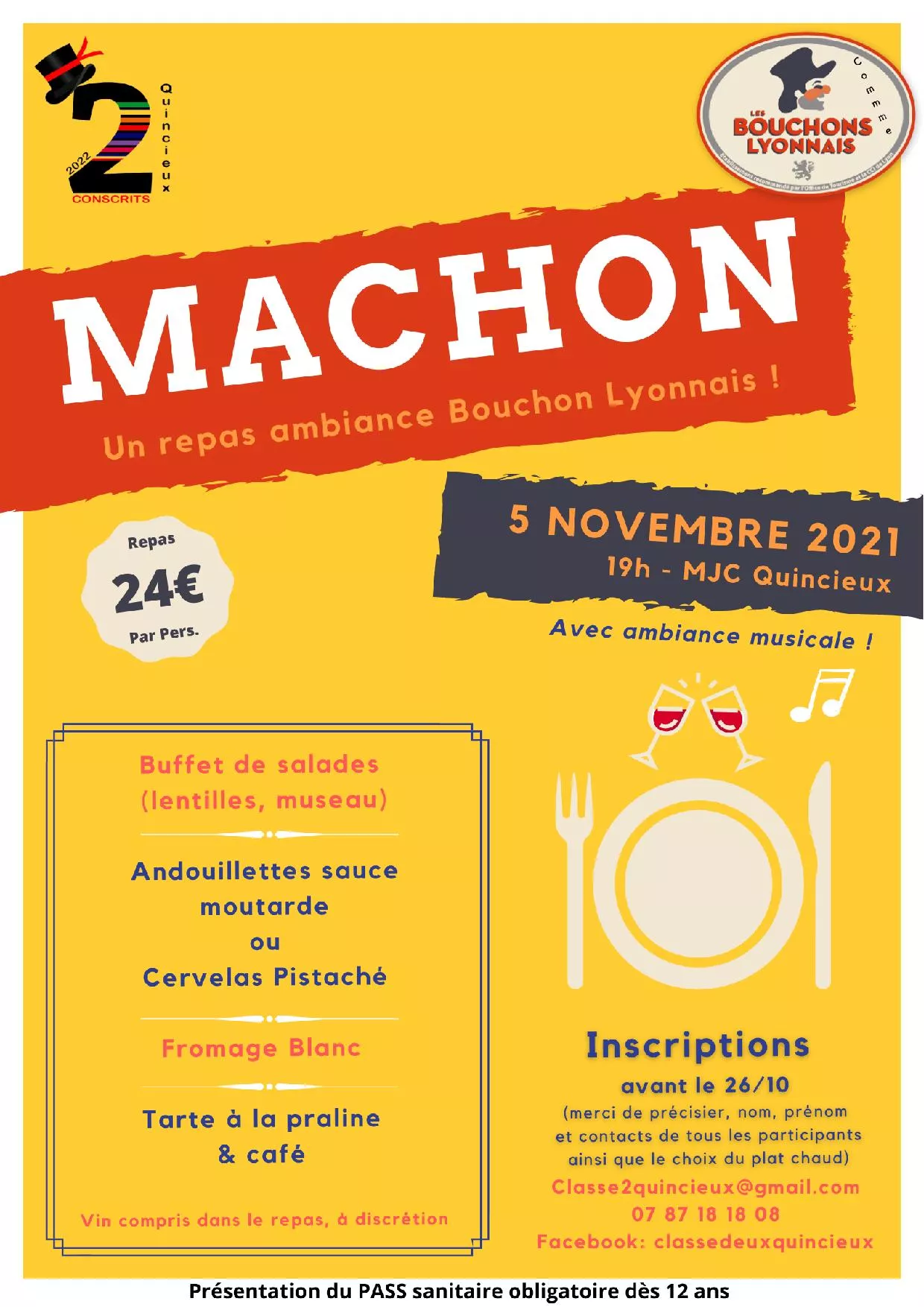 MACHON - Repas ambiance bouchon lyonnais - Mairie de Quincieux